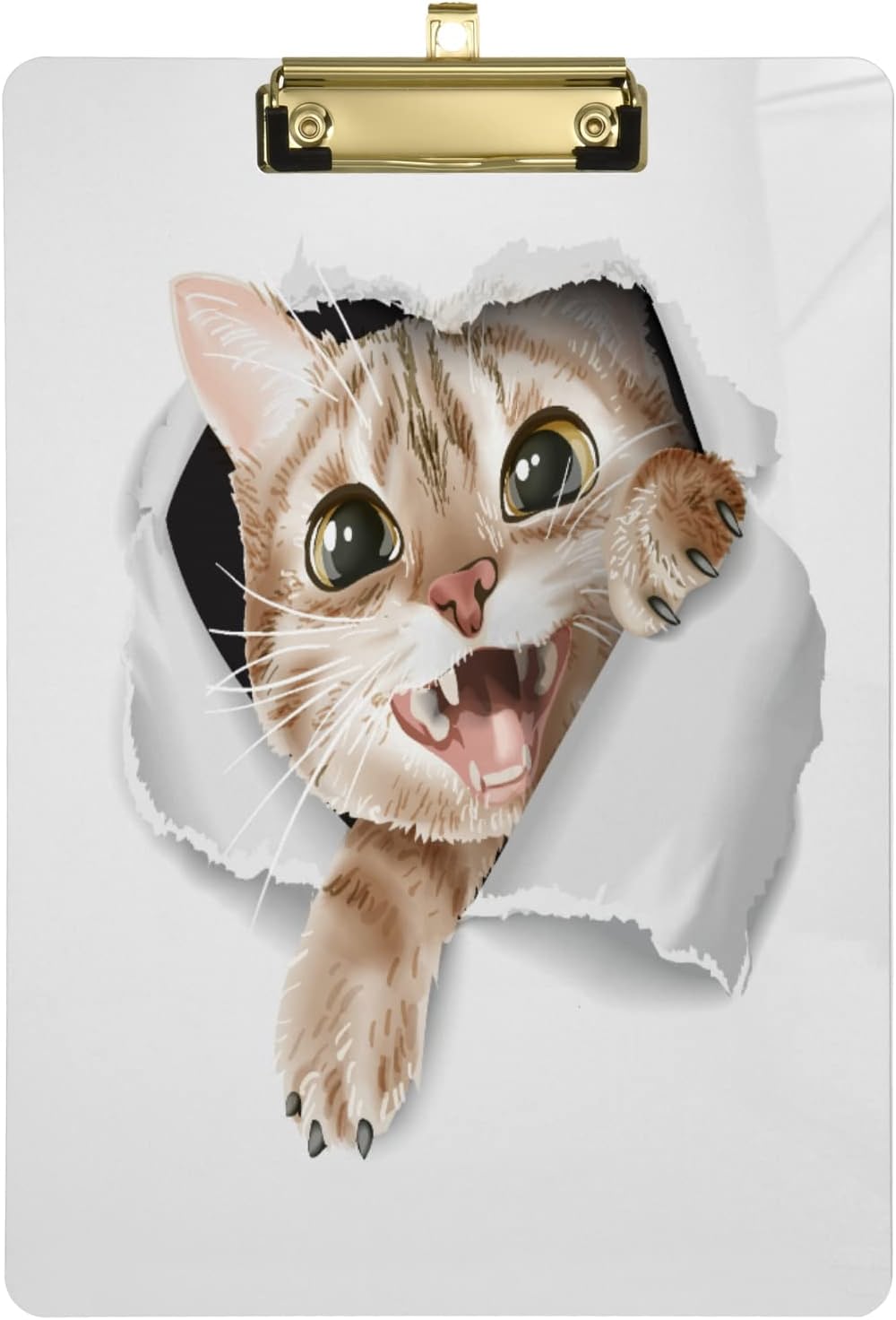 ZHANZZK Cute Cat Clipboard Hardboard Wood Nursing Clip Board and Pull ...