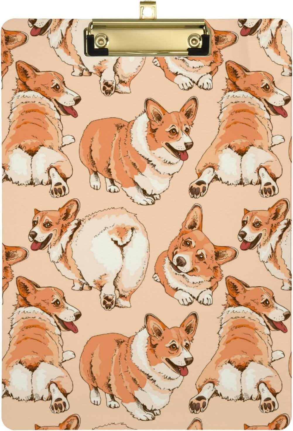 ZHANZZK Cute Corgi Dogs Clipboard Hardboard Wood Nursing Clip Board and ...