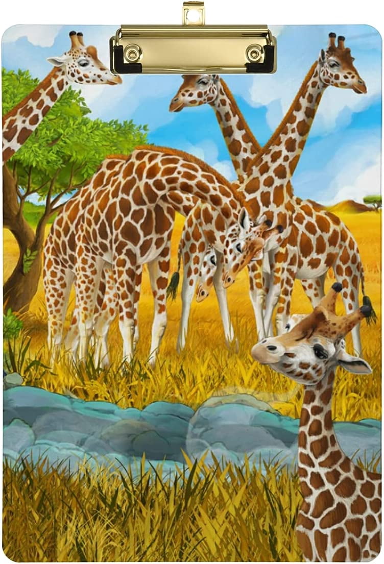 ZHANZZK Cute Giraffe Clipboard Hardboard Wood Nursing Clip Board and ...