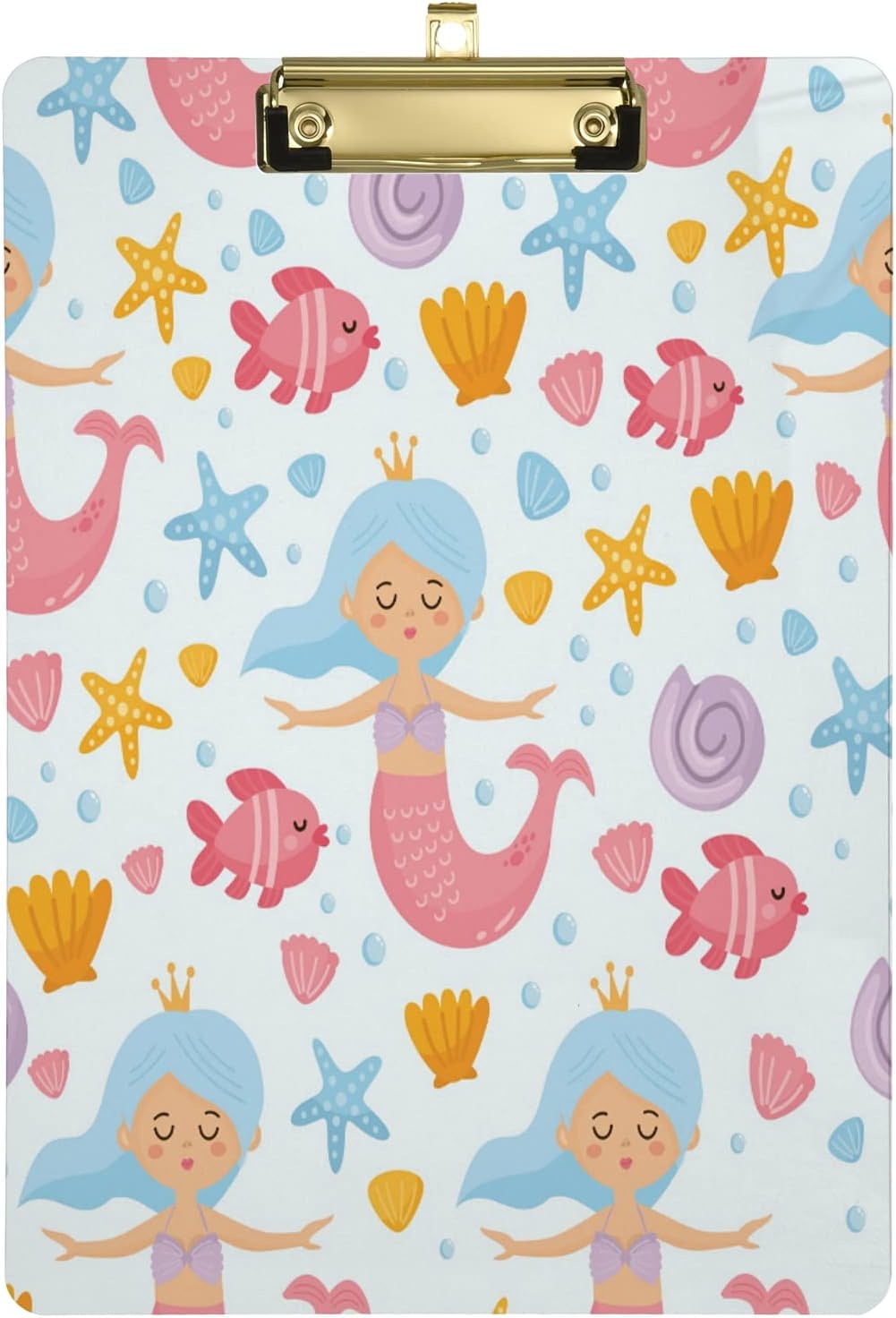 ZHANZZK Cute Mermaid Starfish Seashell Clipboard Hardboard Wood Nursing ...