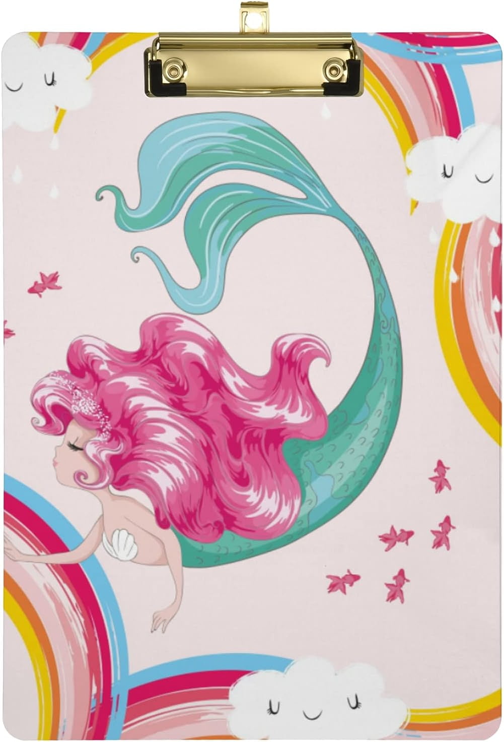 ZHANZZK Cute MermaidRainbows Clipboard Hardboard Wood Nursing Clip ...