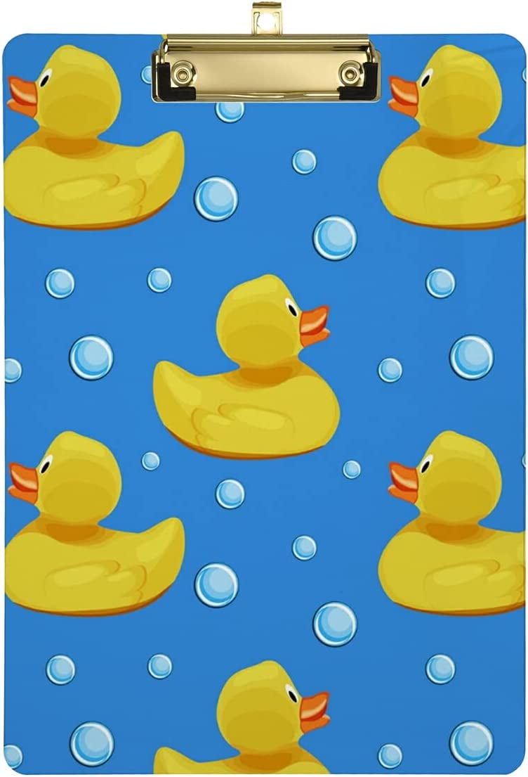 ZHANZZK Cute Rubber Ducks Clipboard Hardboard Wood Nursing Clip Board ...