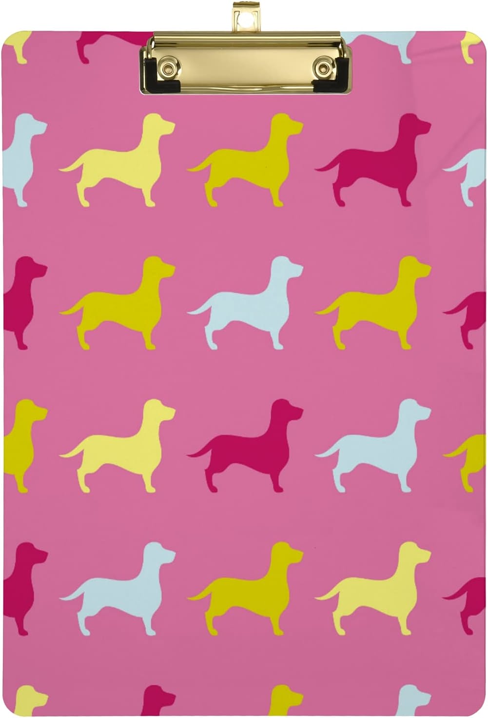 ZHANZZK Dachshund Dog Pink Clipboard Hardboard Wood Nursing Clip Board ...