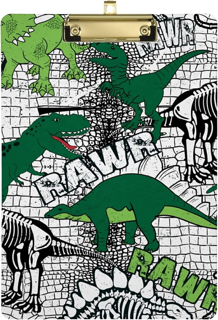 ZHANZZK Dinosaur Skeleton Clipboard Hardboard Wood Nursing Clip Board ...