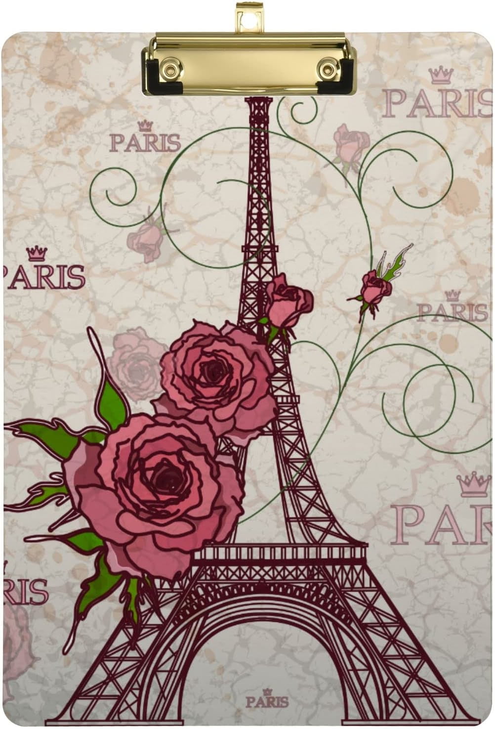 ZHANZZK Eiffel Tower Clipboard Hardboard Wood Nursing Clip Board and ...
