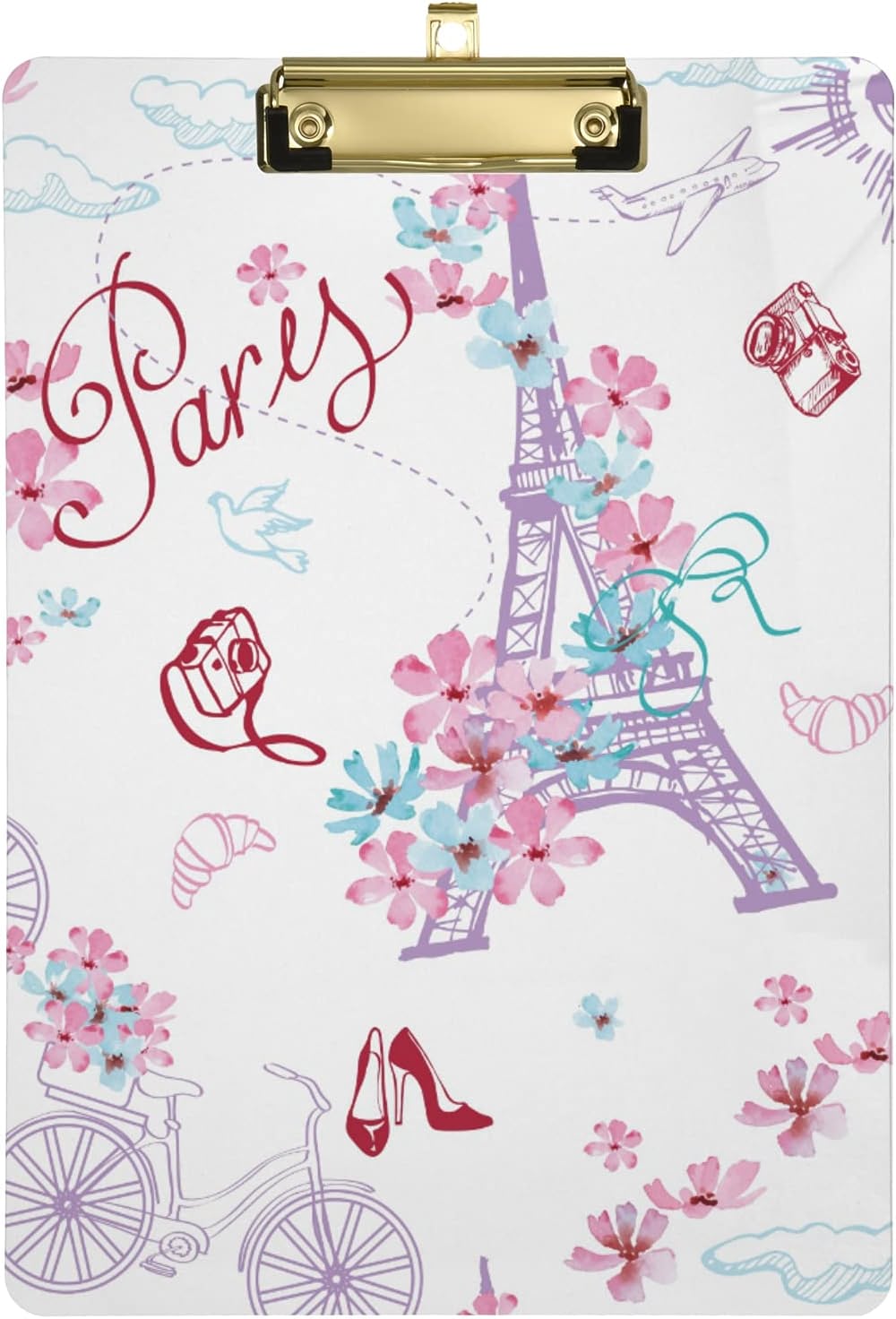ZHANZZK Eiffel Tower Romantic Travel Paris Clipboard Hardboard Wood ...