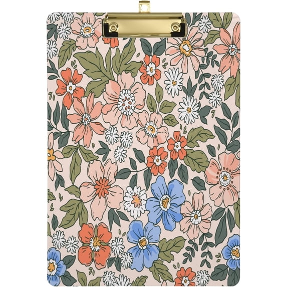 ZHANZZK Elegant Floral Pattern Clipboard Hardboard Wood Nursing Clip ...