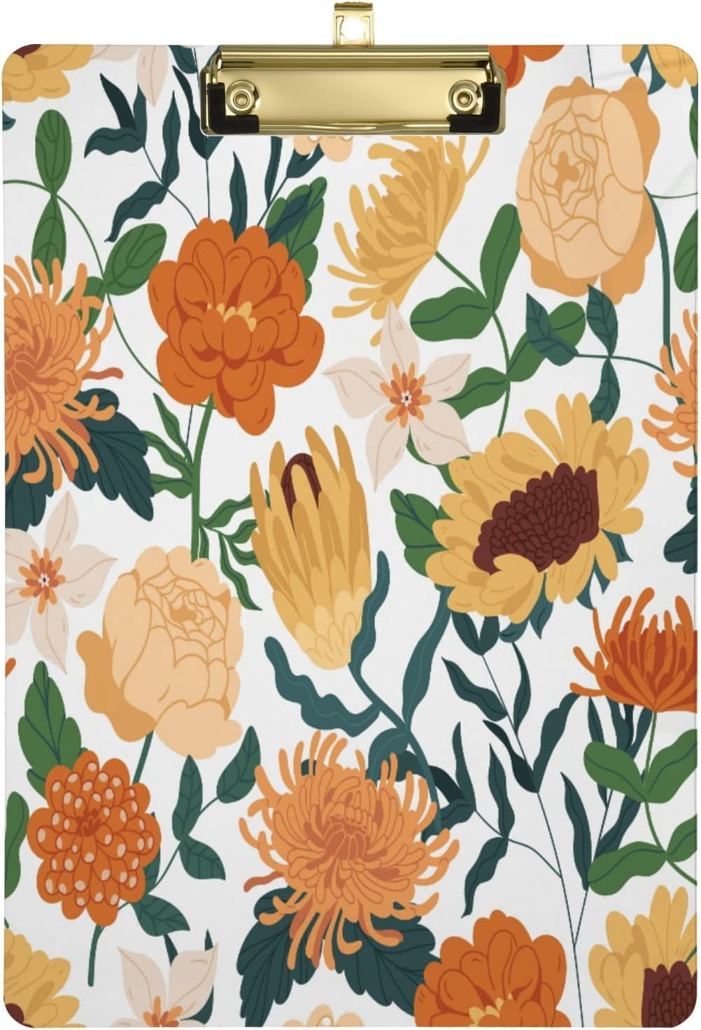 ZHANZZK Elegant Floral PatternFall Flowers Clipboard Hardboard Wood ...