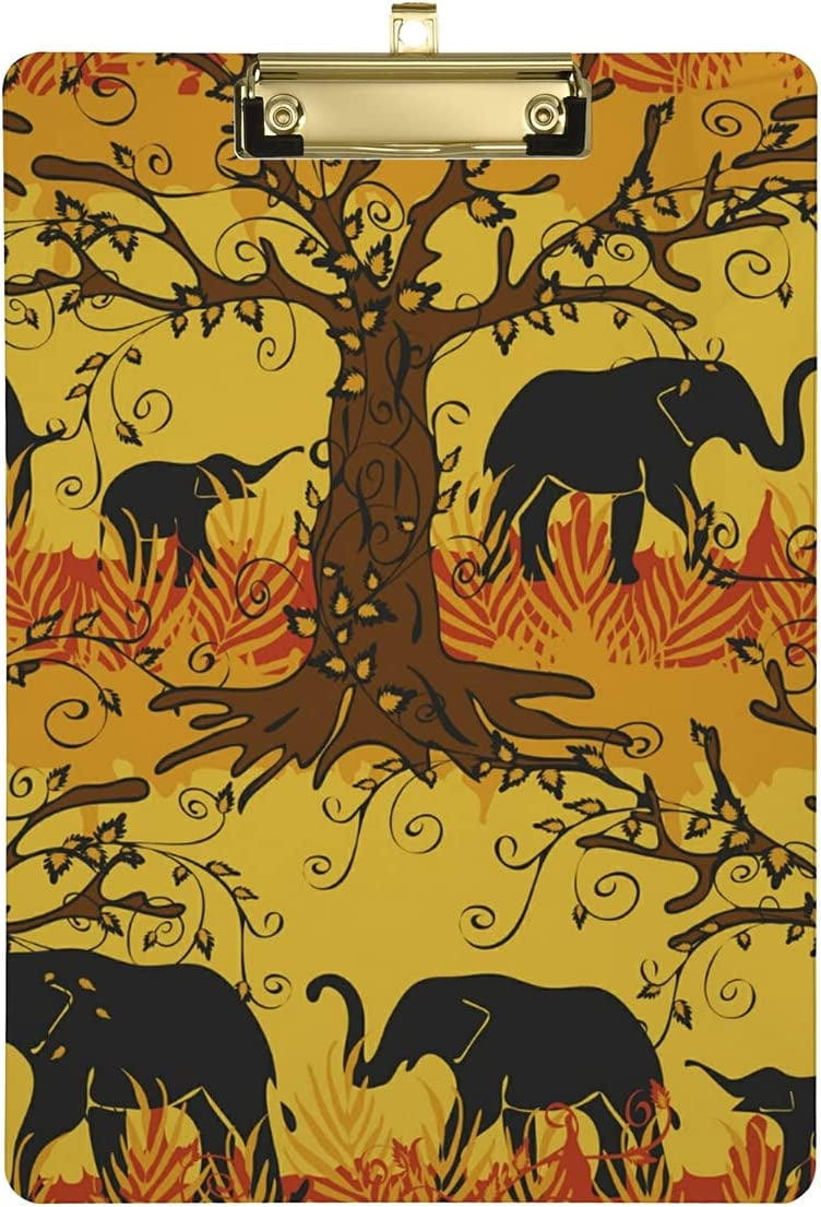 ZHANZZK Elephant Tree Clipboard Hardboard Wood Nursing Clip Board and ...