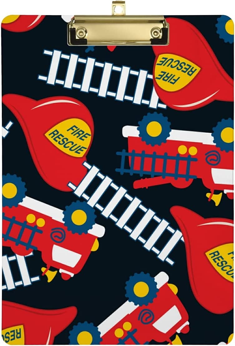 ZHANZZK Fire Rescue Red Helmet Truck Clipboard Hardboard Wood Nursing ...