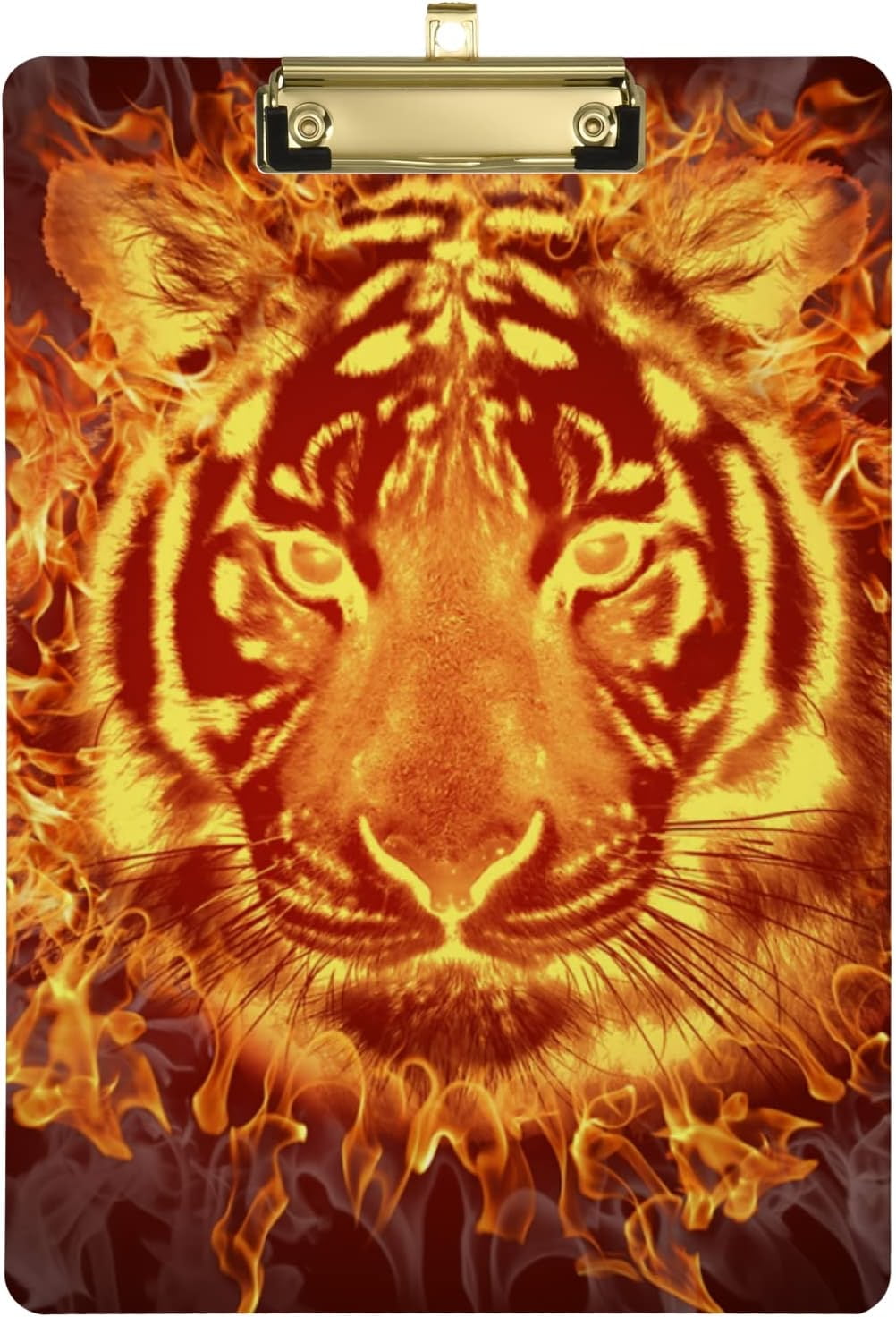 ZHANZZK Fire Tiger Clipboard Hardboard Wood Nursing Clip Board and Pull ...