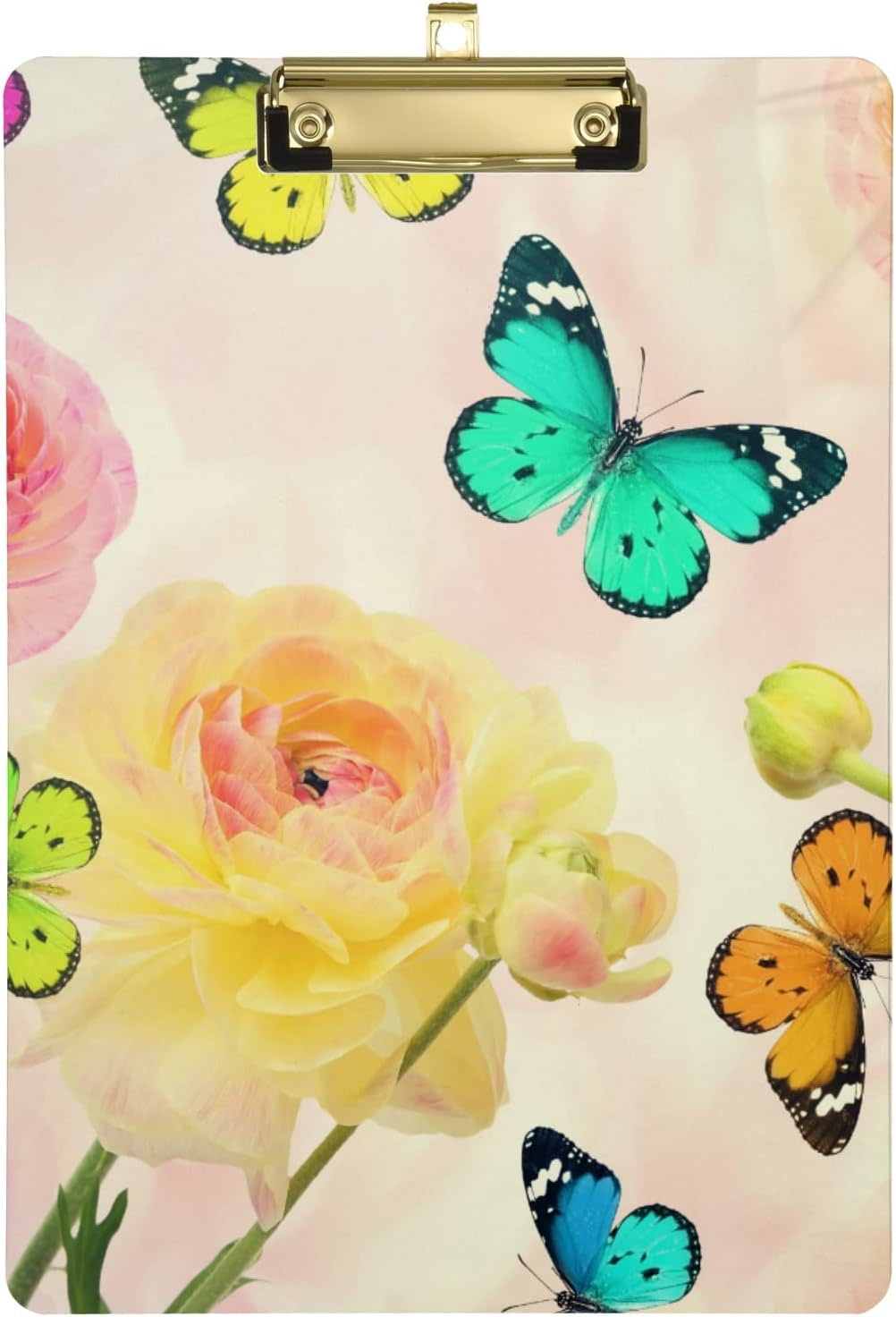 ZHANZZK Flowers Butterflies Clipboard Hardboard Wood Nursing Clip Board ...