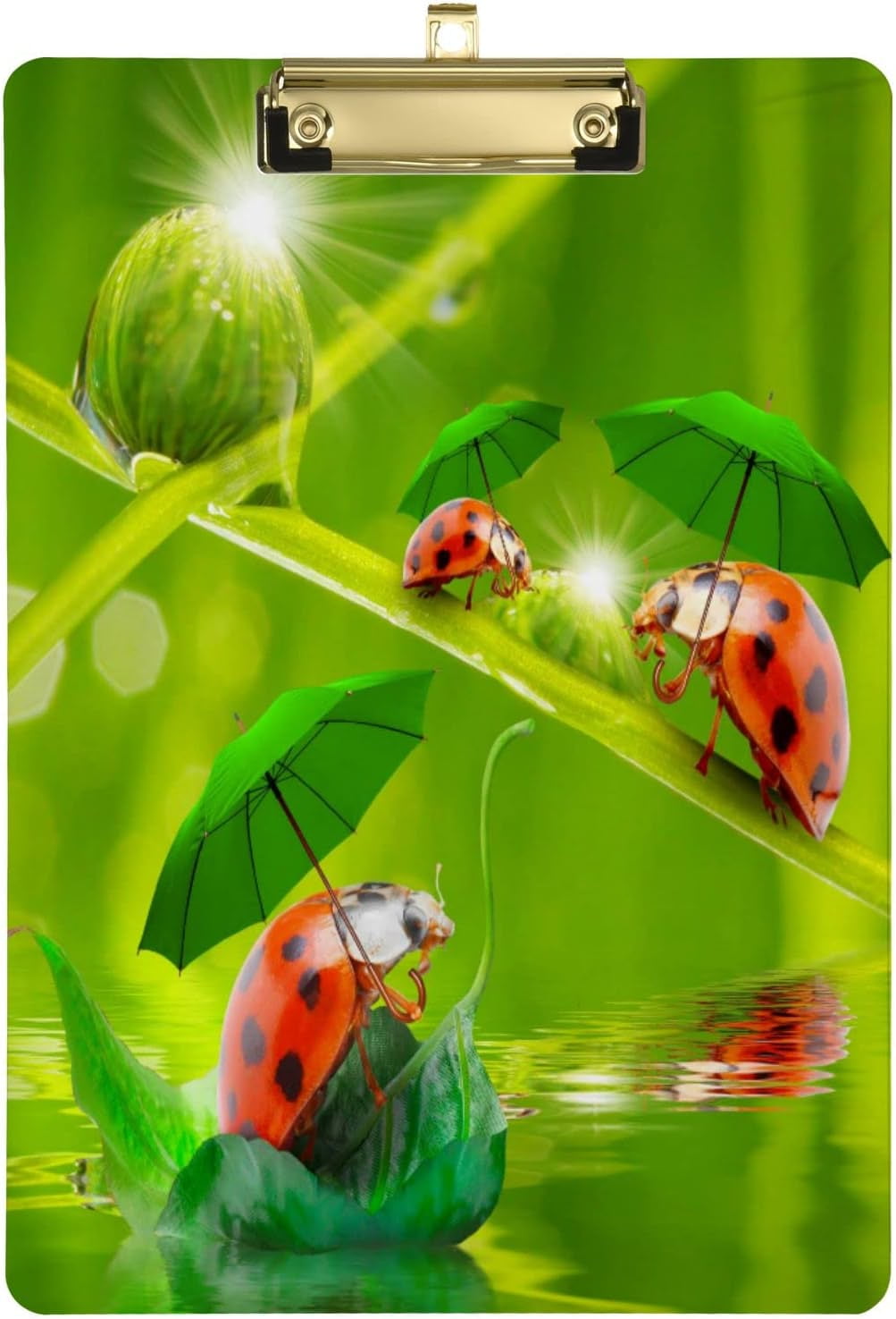 ZHANZZK Funny Ladybugs Clipboard Hardboard Wood Nursing Clip Board and Pull for Standard A4 ...