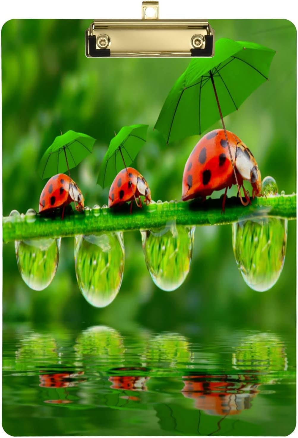 ZHANZZK Funny Ladybugs Clipboard Hardboard Wood Nursing Clip Board and Pull for Standard A4 ...