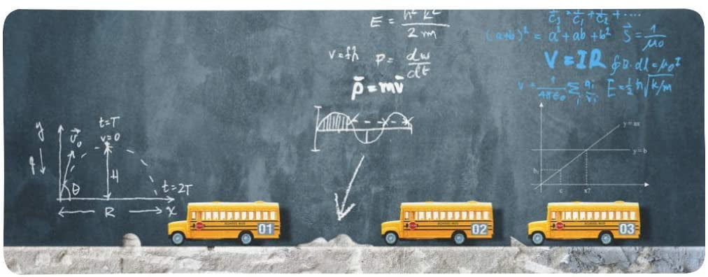 ZHANZZK Funny School Buses Toy with Maths Geometry Formulas Extra ...