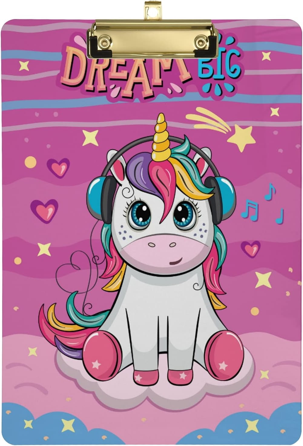 ZHANZZK Funny UnicornPony Rainbow Clipboard Hardboard Wood Nursing Clip ...