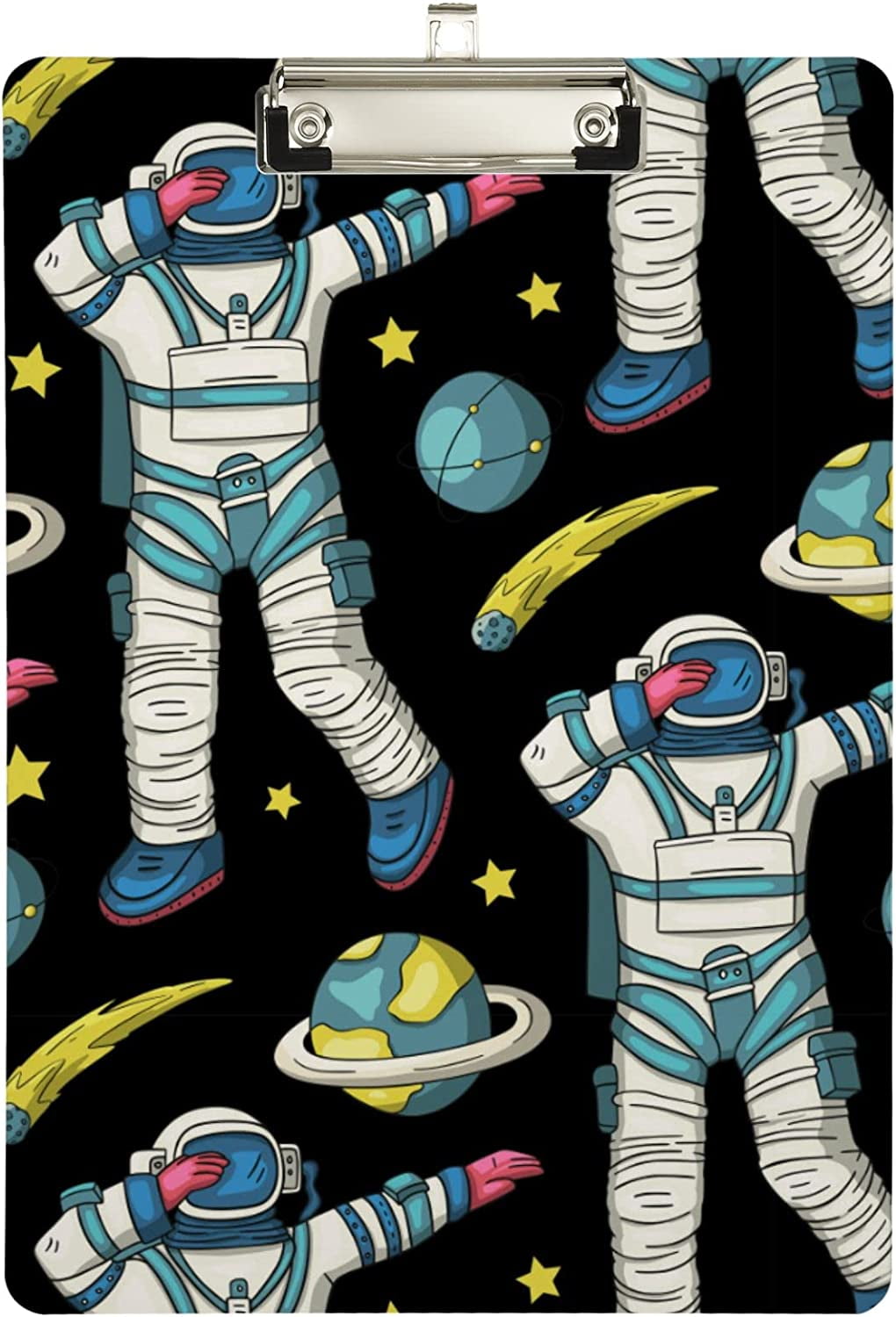 ZHANZZK Galaxy Dancing Astronaut Spaceman Clipboard Hardboard Wood ...
