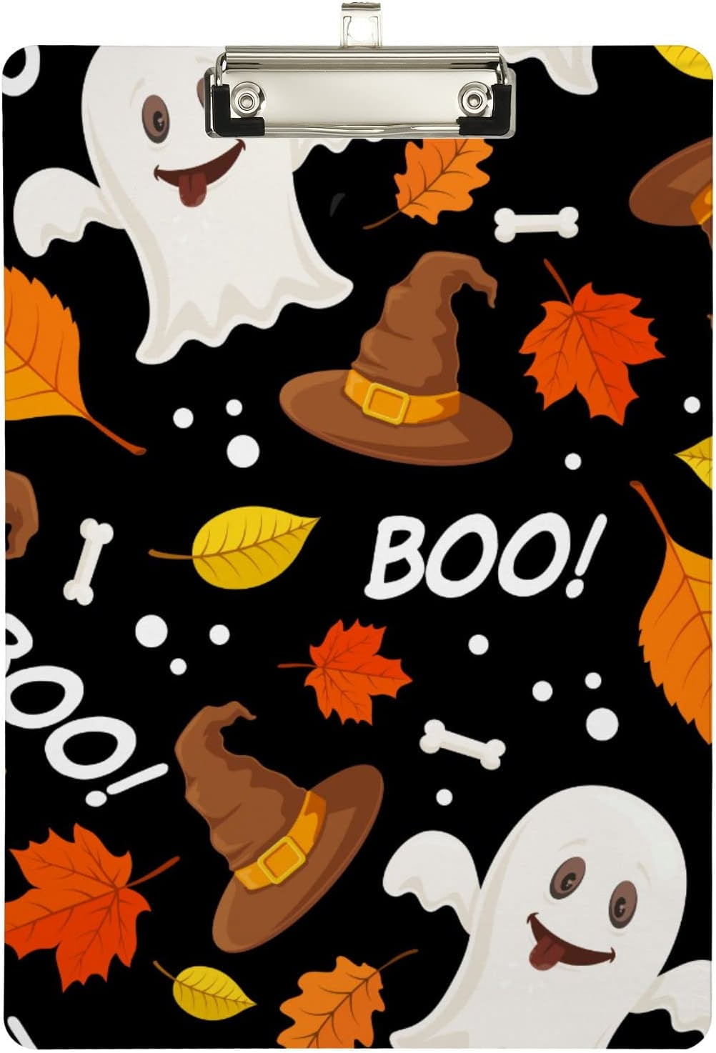 ZHANZZK Halloween Ghost Maple Witch Hat Boo Funny Clipboard Hardboard ...