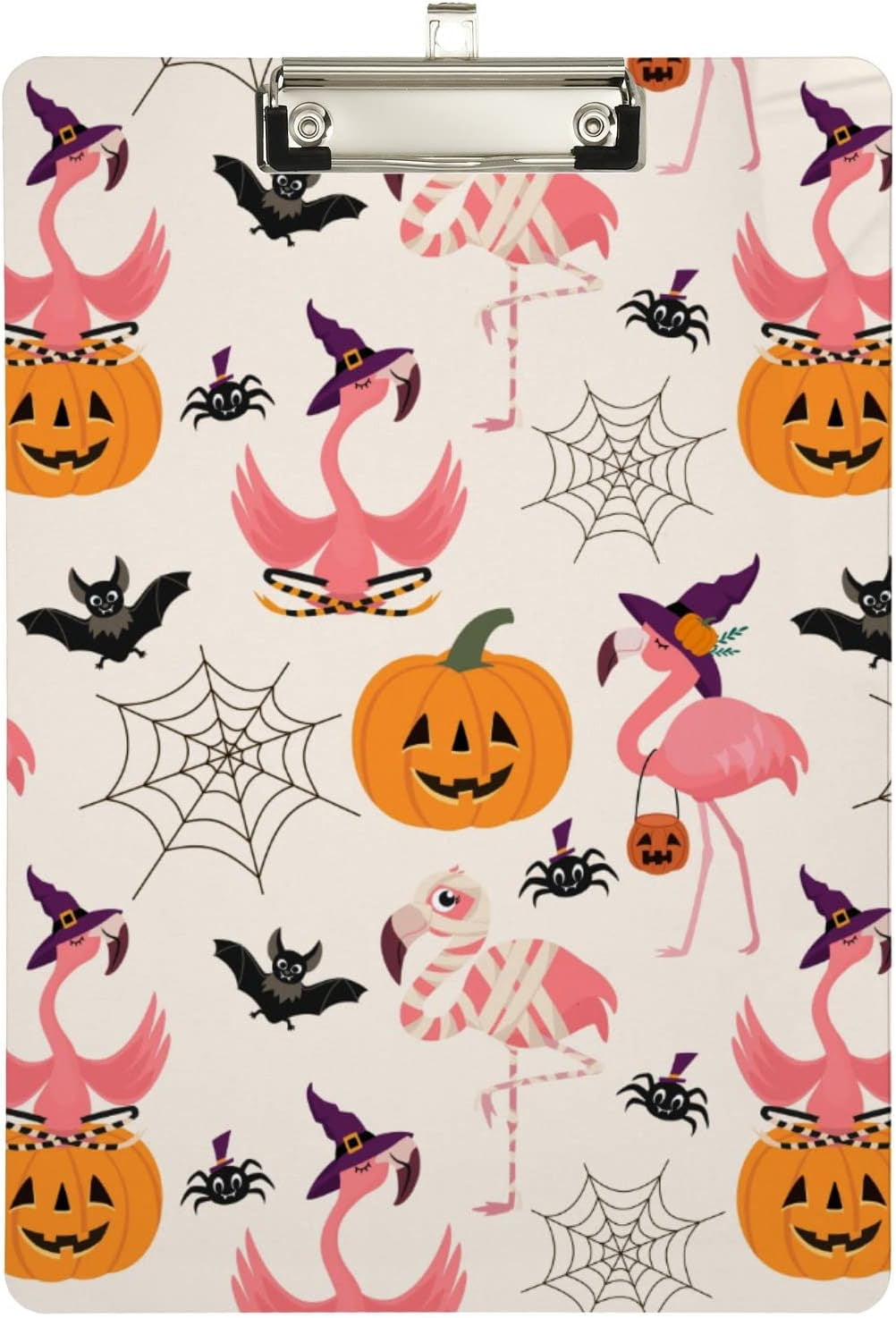 ZHANZZK Halloween Happy Flamingo Bat Pumpkin Clipboard Hardboard Wood ...