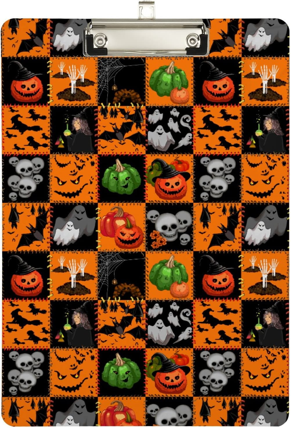 ZHANZZK Halloween Scary Pumpkin Ghost Bat Checker Clipboard Hardboard ...