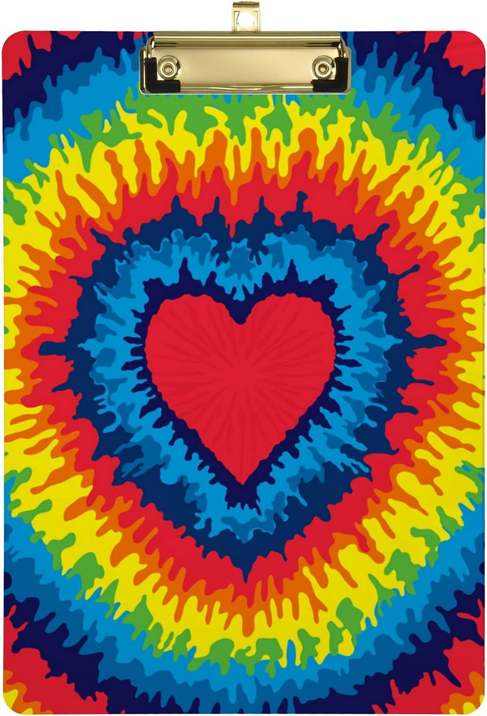ZHANZZK Heart Love Rainbow Tie Dye Background Clipboard Hardboard Wood ...