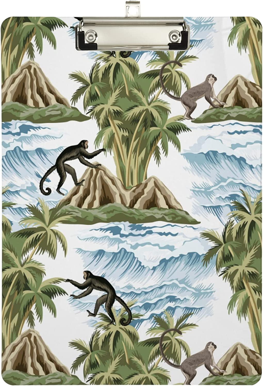 ZHANZZK Island Waves Monkey Exotic Clipboard Hardboard Wood Nursing ...