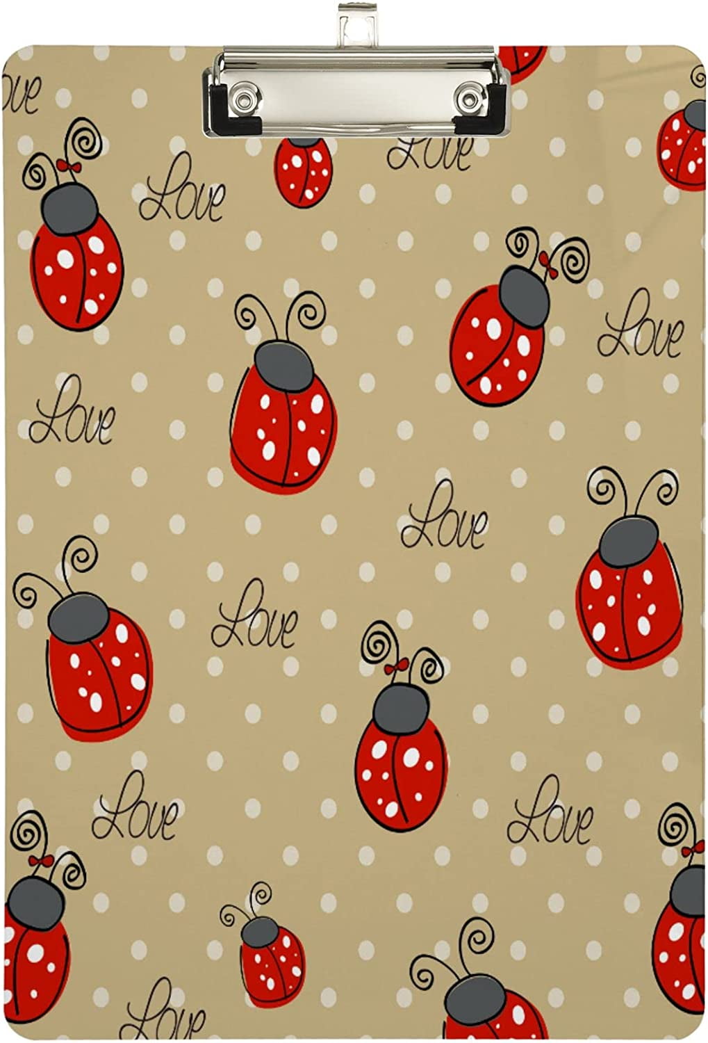 ZHANZZK Ladybug Dots Love Pattern Clipboard Hardboard Wood Nursing Clip ...