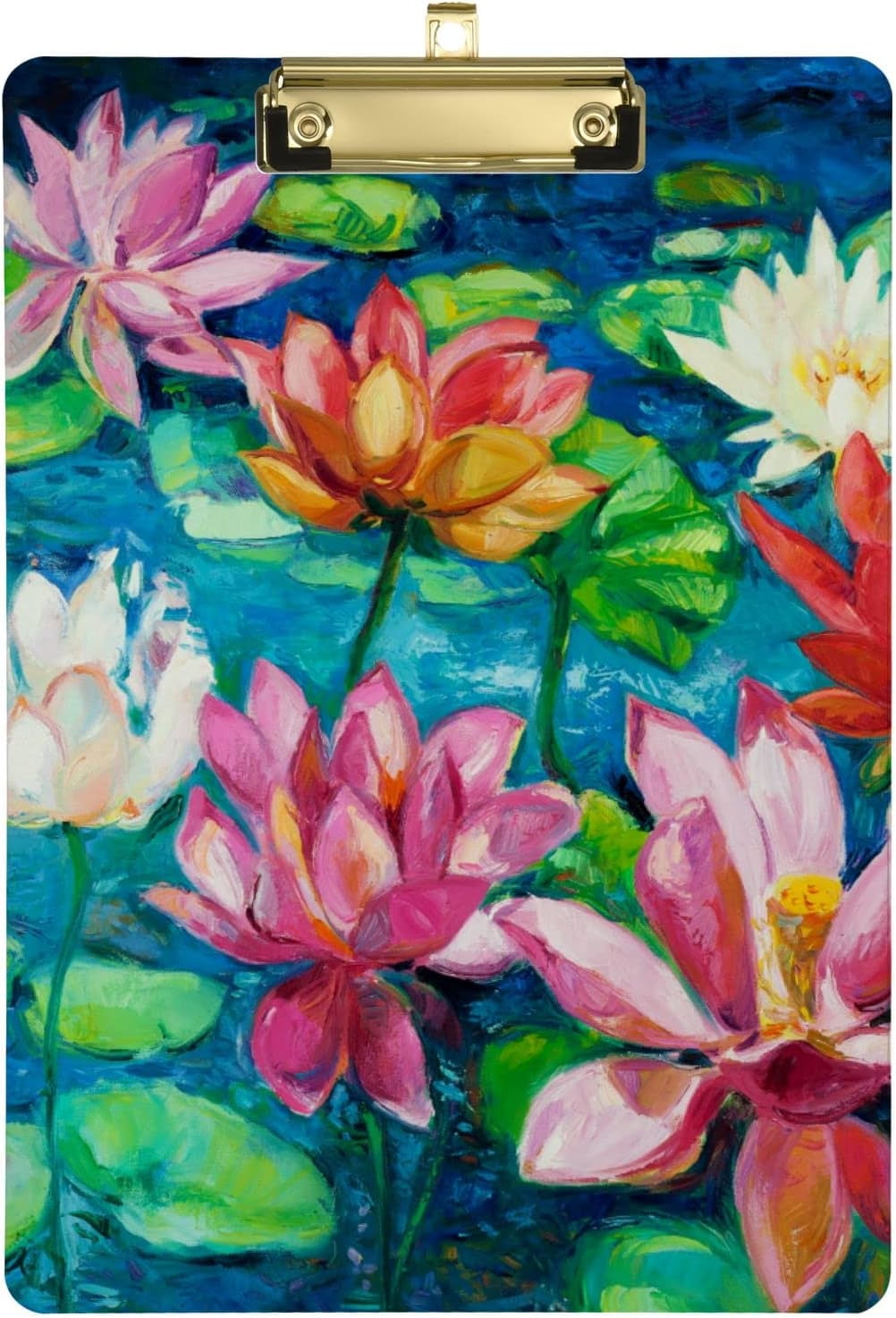 ZHANZZK Lotus Flowers Clipboard Hardboard Wood Nursing Clip Board and ...