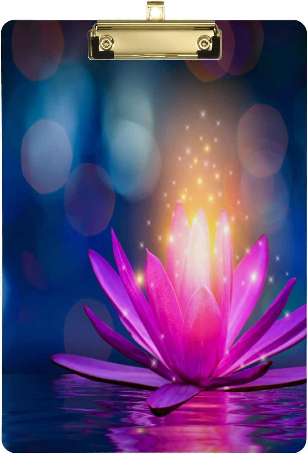ZHANZZK Lotus Purple Flower Clipboard Hardboard Wood Nursing Clip Board ...