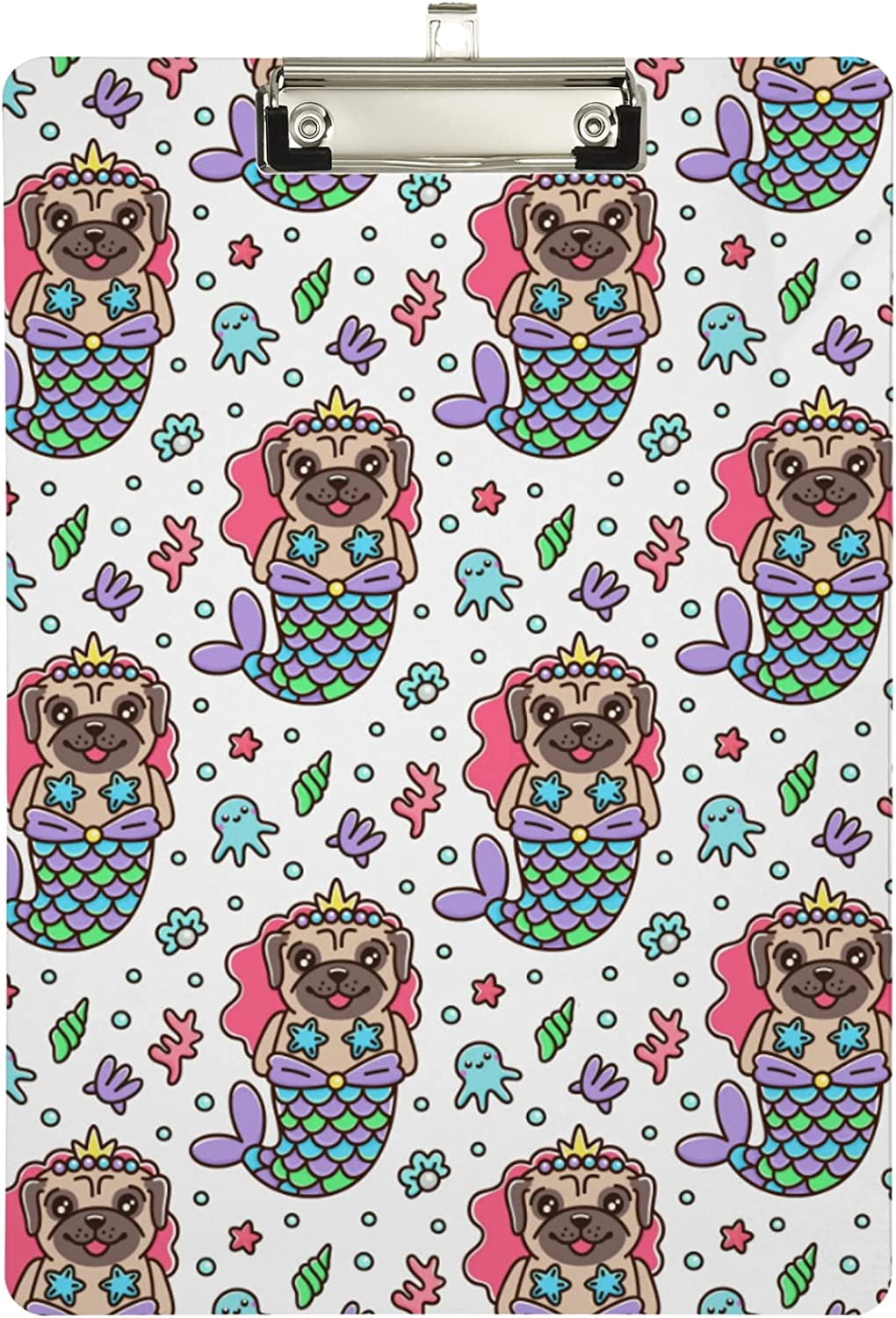 ZHANZZK Mermaid Clipboard Hardboard Wood Nursing Clip Board and Pull ...