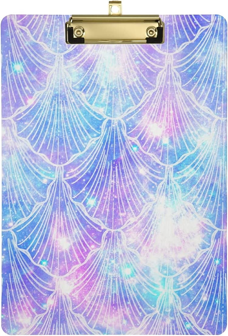 ZHANZZK Mermaid Galaxy Clipboard Hardboard Wood Nursing Clip Board and ...