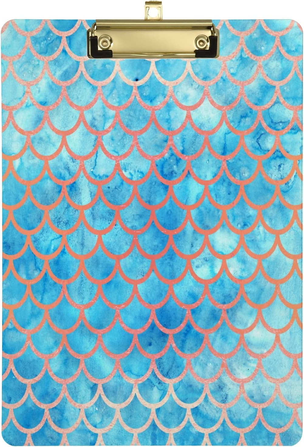 ZHANZZK Mermaid Scales Watercolor Gold Fish Blue Clipboard Hardboard ...