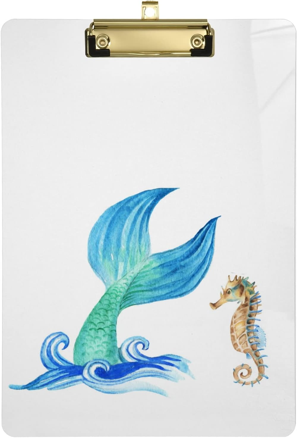 ZHANZZK Mermaid Tail Seahorse Clipboard Hardboard Wood Nursing Clip ...