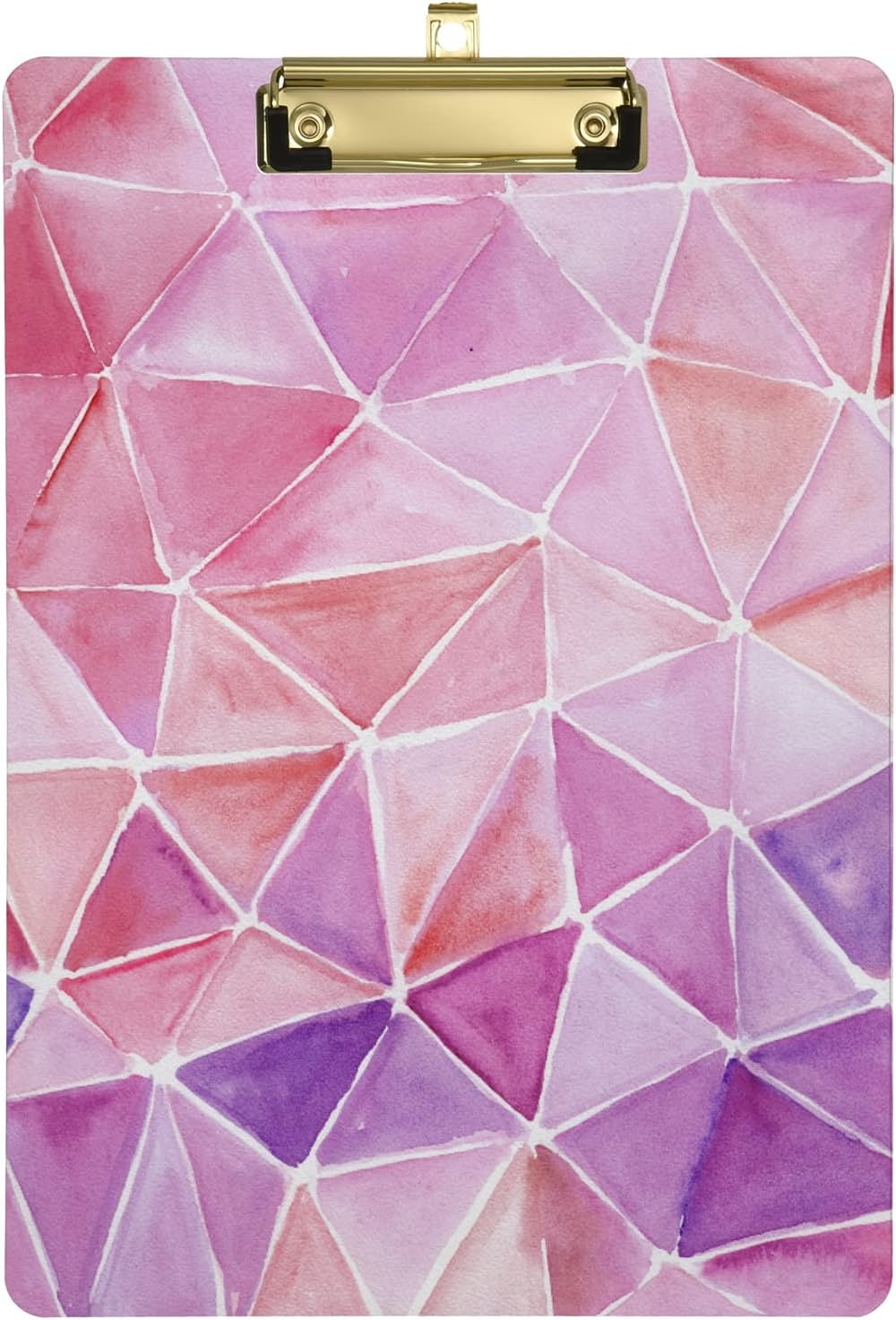 ZHANZZK Modern Pink Geometry Clipboard Hardboard Wood Nursing Clip ...