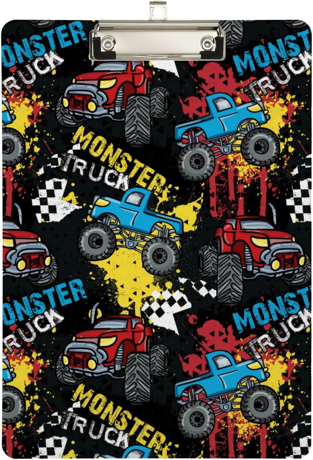 ZHANZZK Monster Car Pattern Retro Clipboard Hardboard Wood Nursing Clip ...