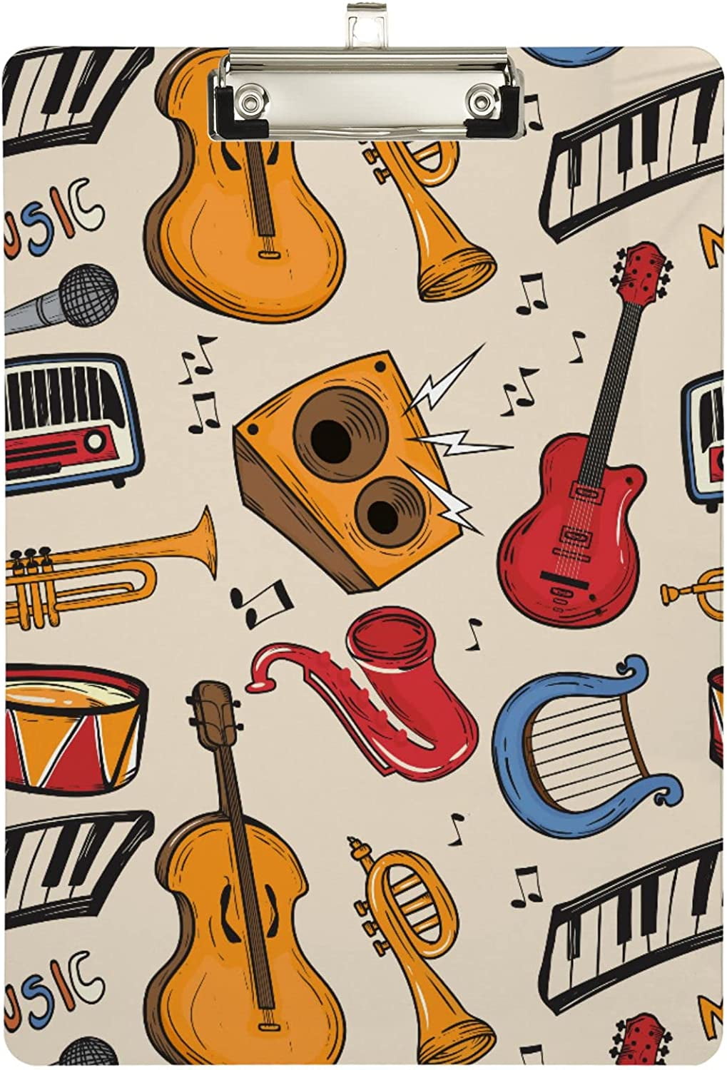 ZHANZZK Music Instrument Notes Pattern Clipboard Hardboard Wood Nursing ...