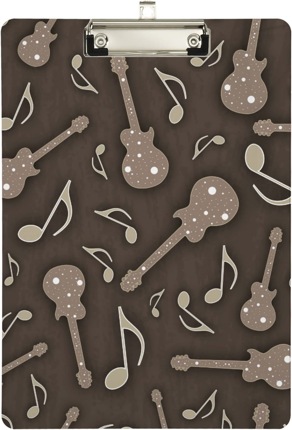 ZHANZZK Musical Notes Guitars Chocolaty Color Clipboard Hardboard Wood ...