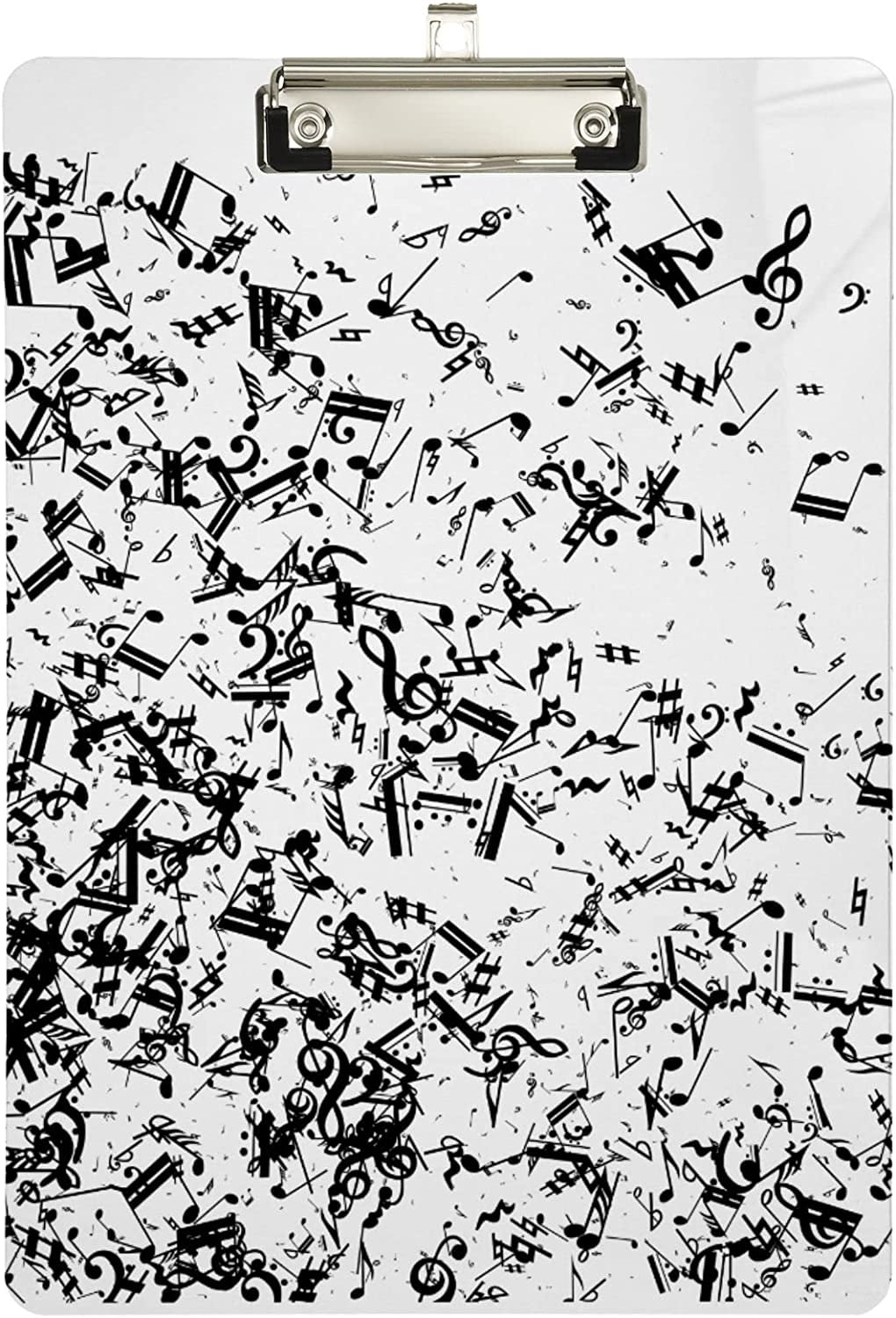 ZHANZZK Musical Notes on White Background Clipboard Hardboard Wood ...