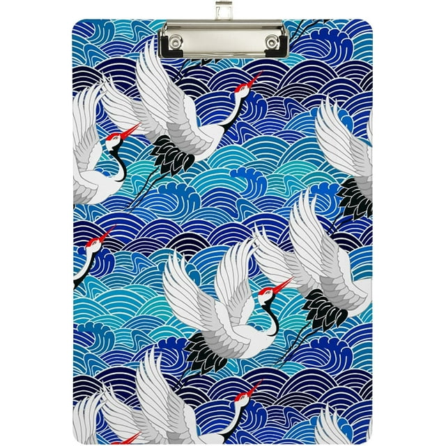 ZHANZZK Ocean Wave Crane Clipboard Hardboard Wood Nursing Clip Board ...