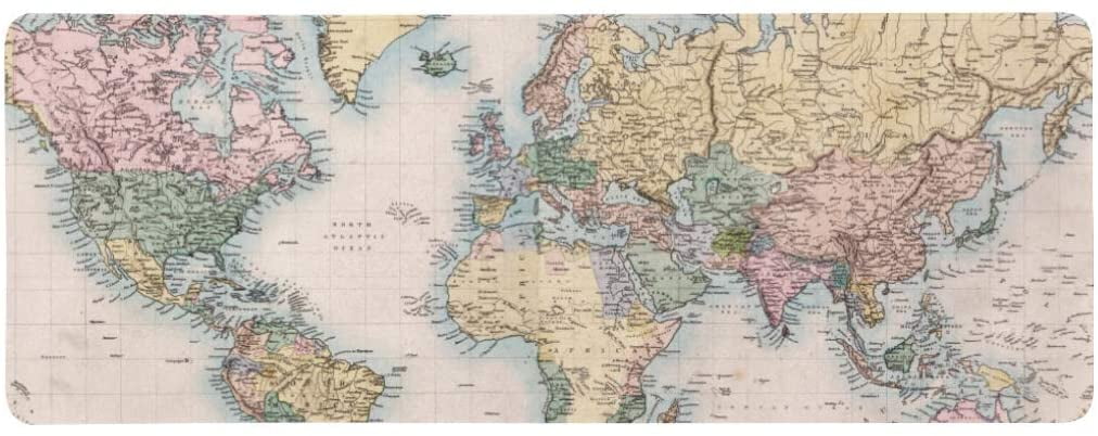 ZHANZZK Old Stained World map Extra Extended Large Gaming Mouse Pad Mat ...