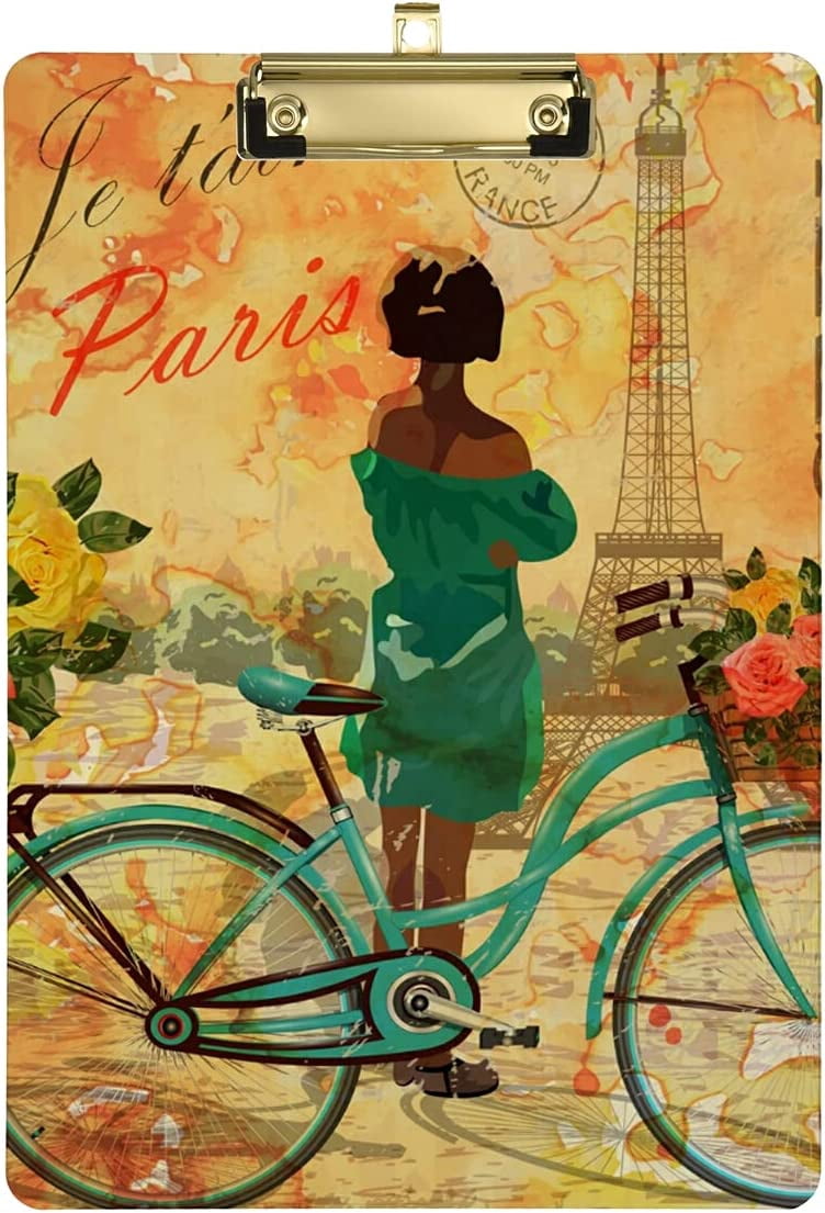 ZHANZZK Paris Vintage Clipboard Hardboard Wood Nursing Clip Board and ...