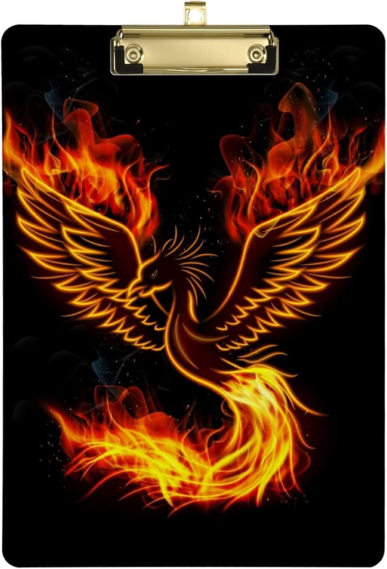 ZHANZZK Phoenix Bird Clipboard Hardboard Wood Nursing Clip Board and ...