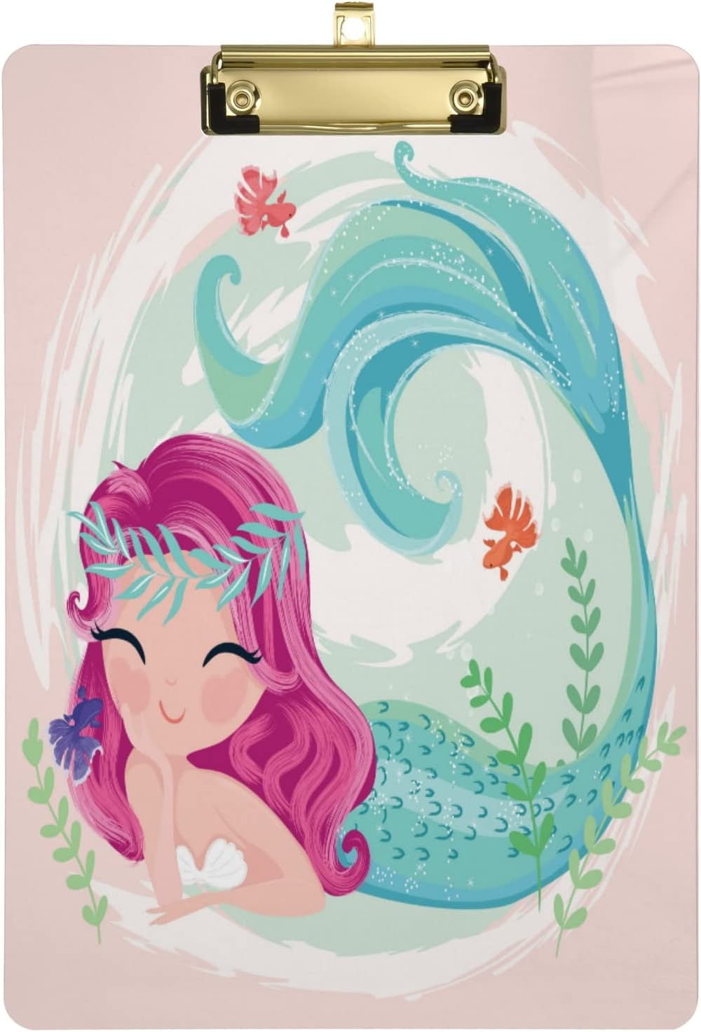 ZHANZZK Pretty Mermaid Clipboard Hardboard Wood Nursing Clip Board and ...