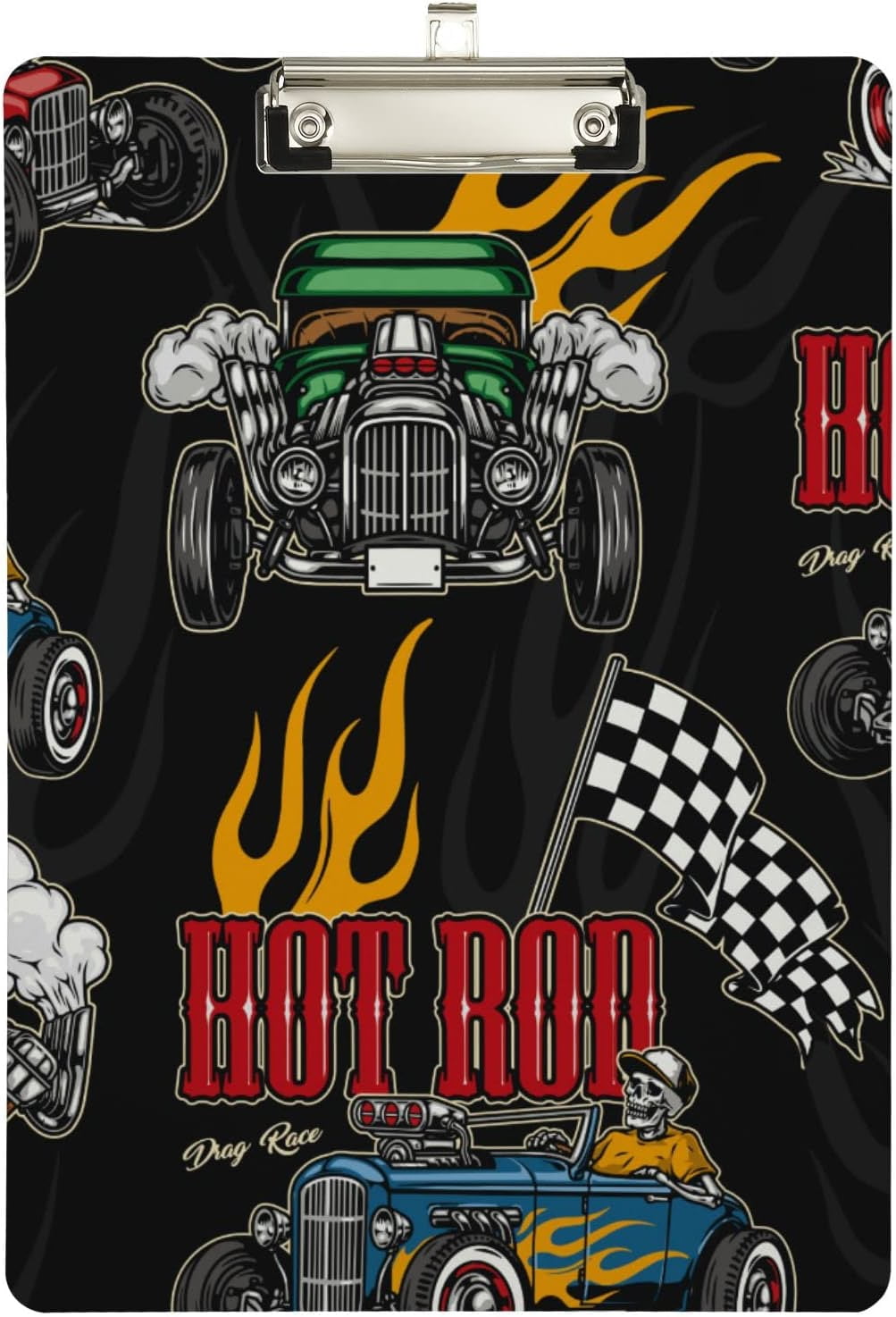 ZHANZZK Race Car Skeleton Clipboard Hardboard Wood Nursing Clip Board ...