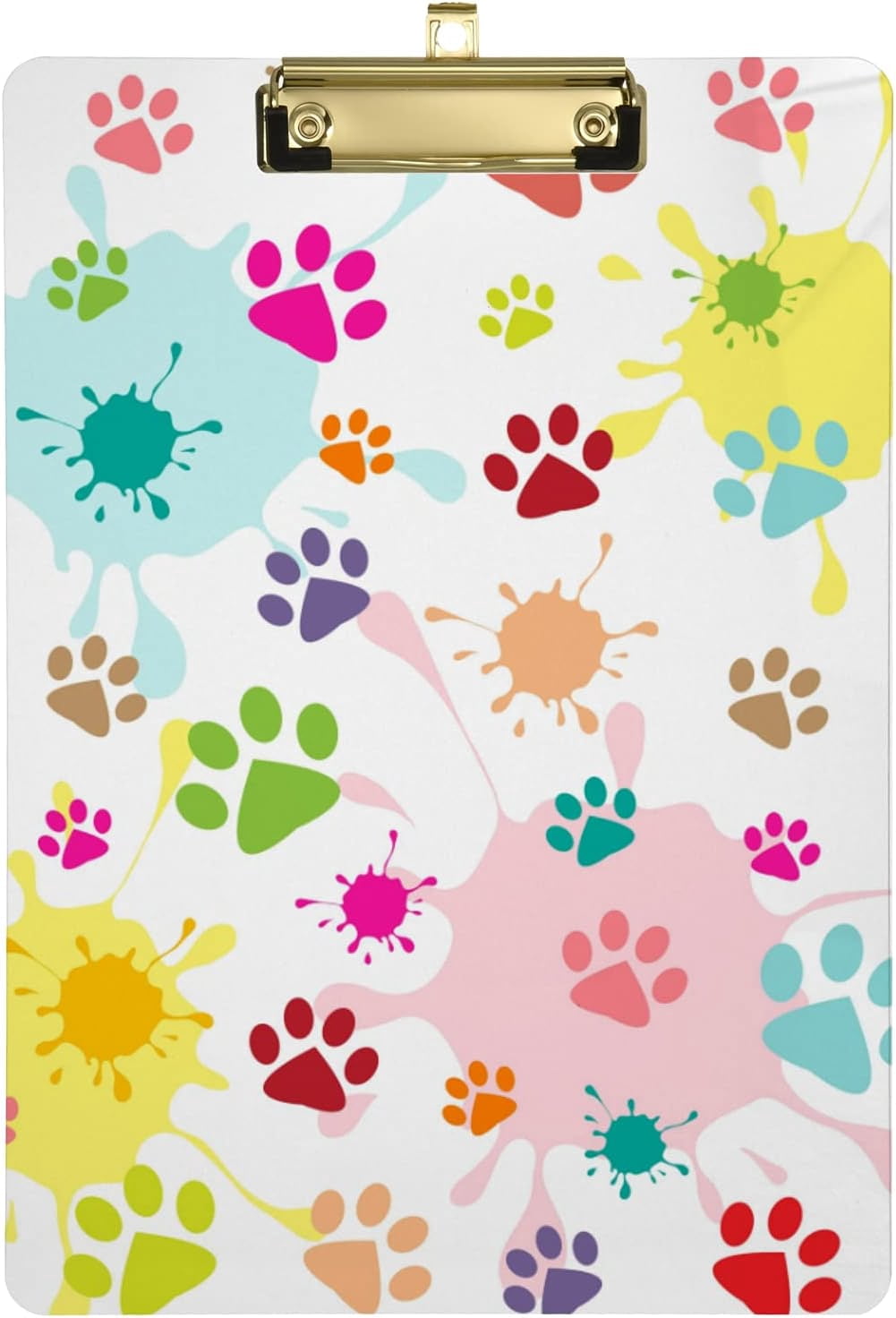 ZHANZZK Rainbow Dog Print Clipboard Hardboard Wood Nursing Clip Board ...