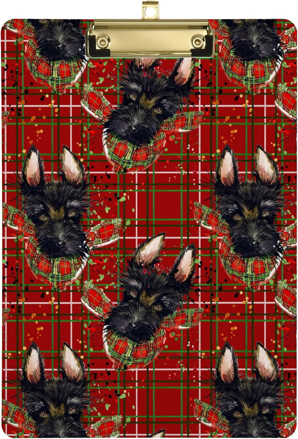 ZHANZZK Red Checked Scotch Dog Plaid Clipboard Hardboard Wood Nursing ...