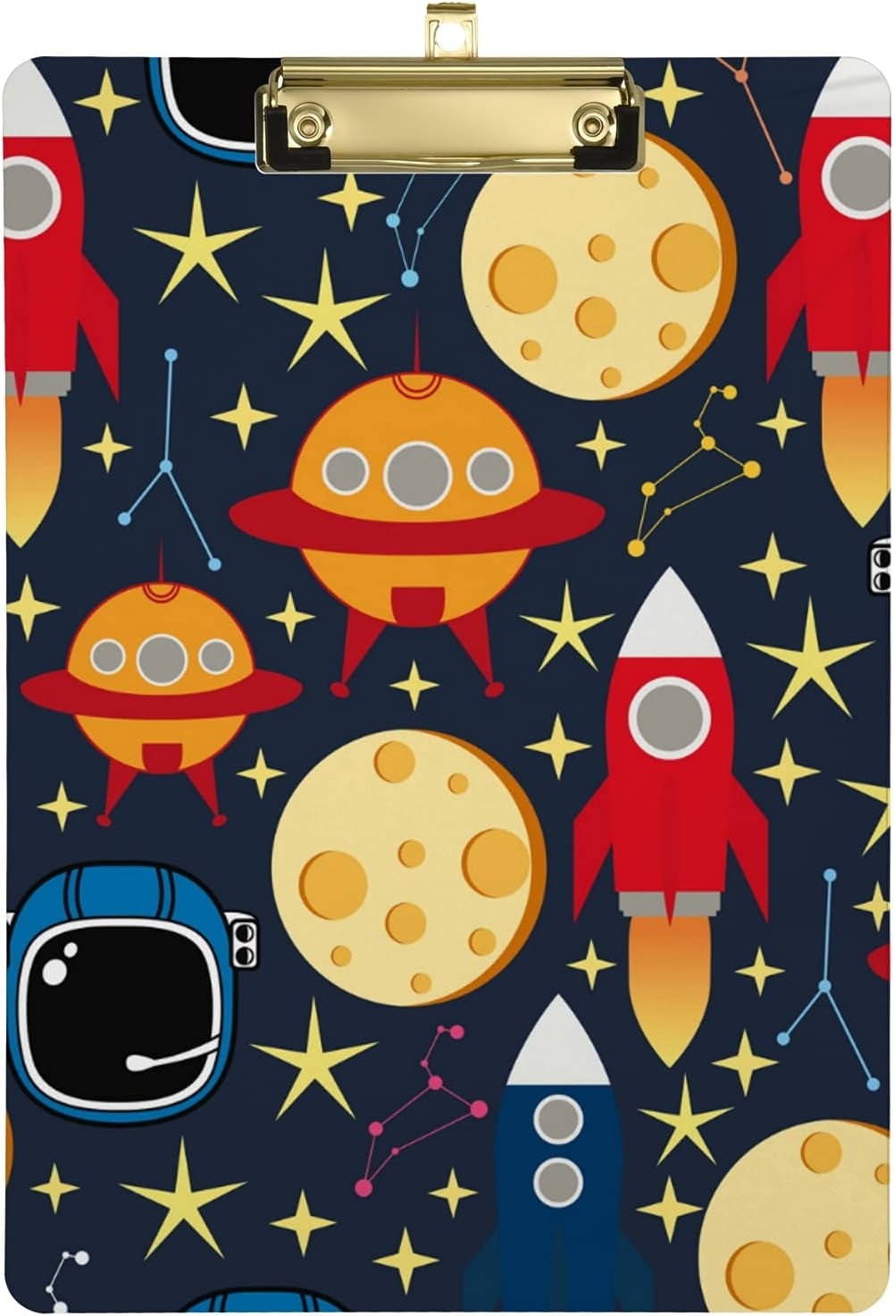 ZHANZZK Rocket Star Spaceship Clipboard Hardboard Wood Nursing Clip ...