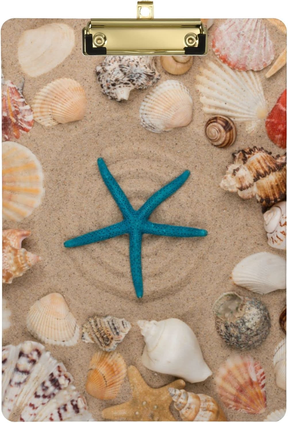 ZHANZZK Sea Shells Starfish Clipboard Hardboard Wood Nursing Clip Board ...