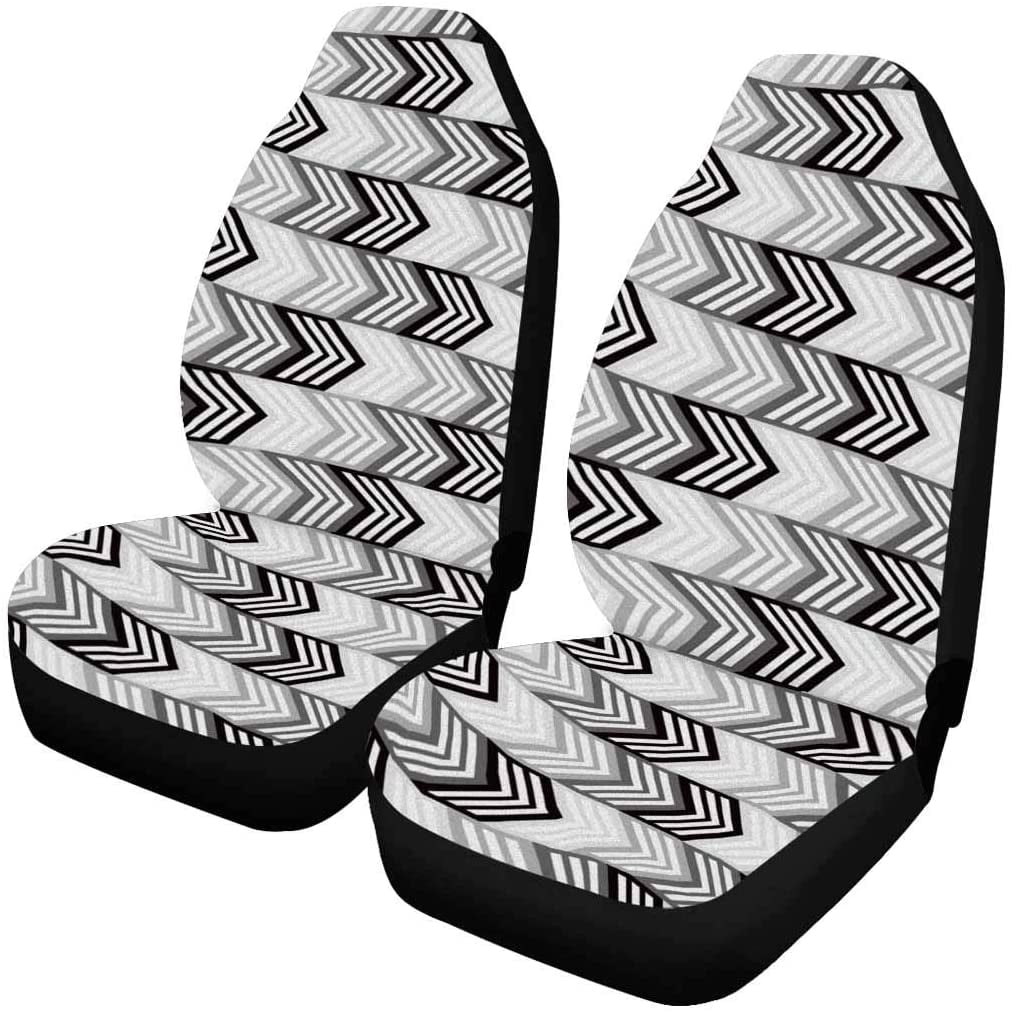ZHANZZK Set of 2 Car Seat Covers Monochrome Arrows Universal Auto Front ...
