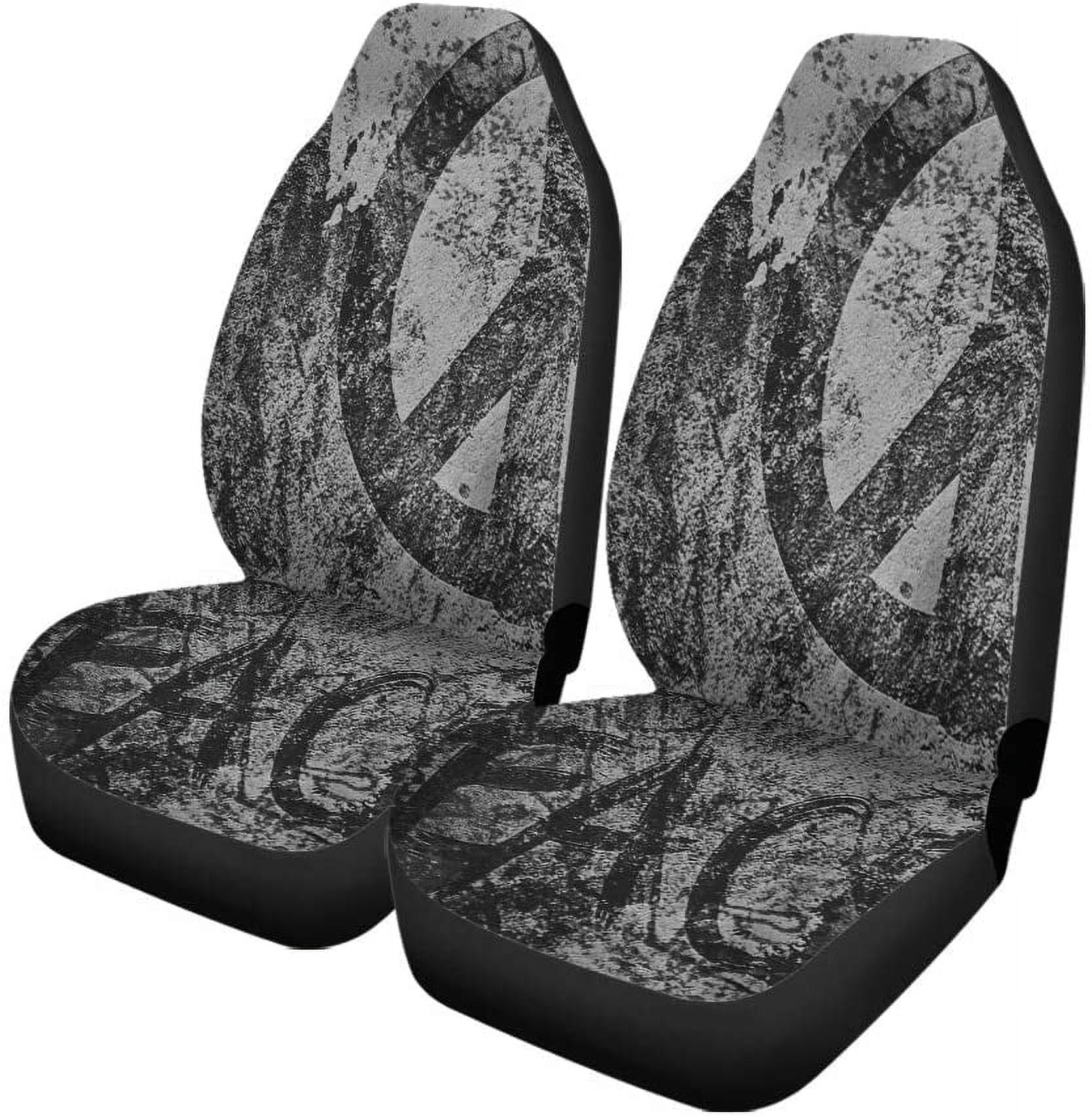 ZHANZZK Set of 2 Car Seat Covers Vintage Grunge Peace Sign Wall ...